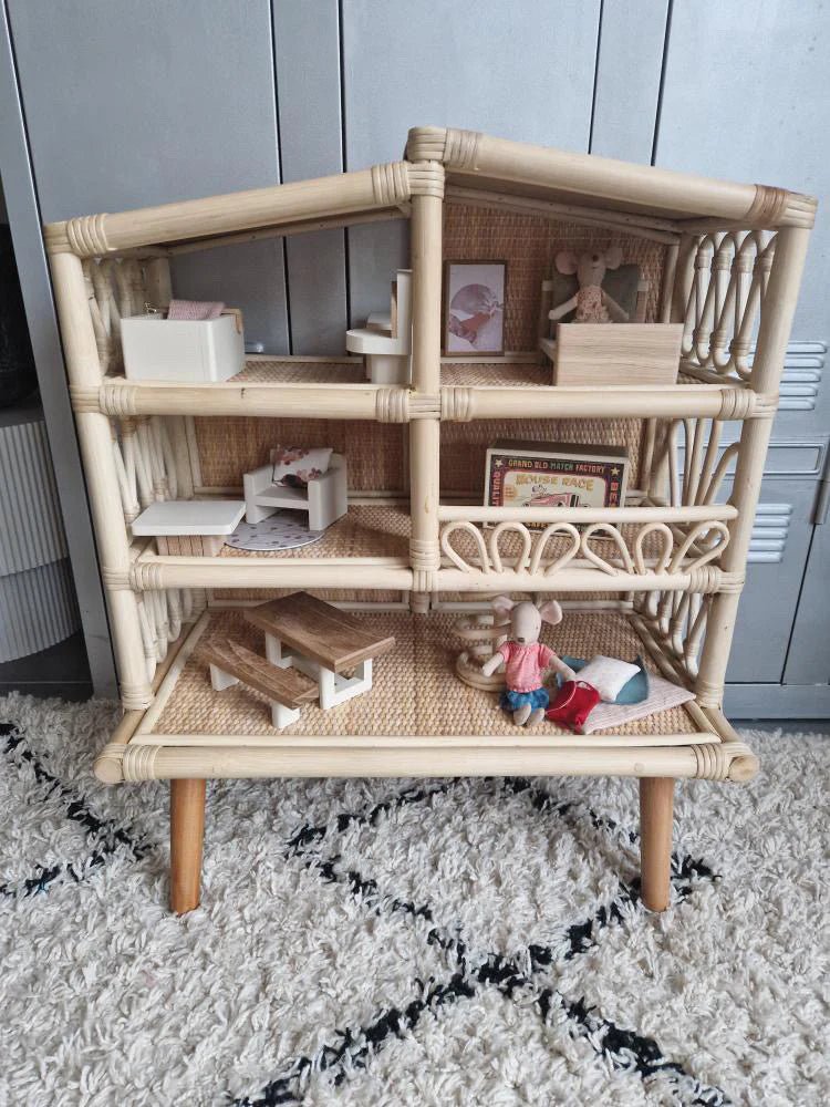 Leo & Moon Rattan Dollhouse - fatto a mano e perfetti per la scuola materna