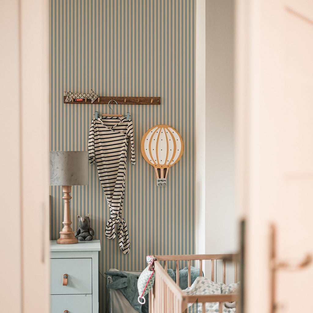 Dekornik – behang Vintage Strepen Beige Blauw