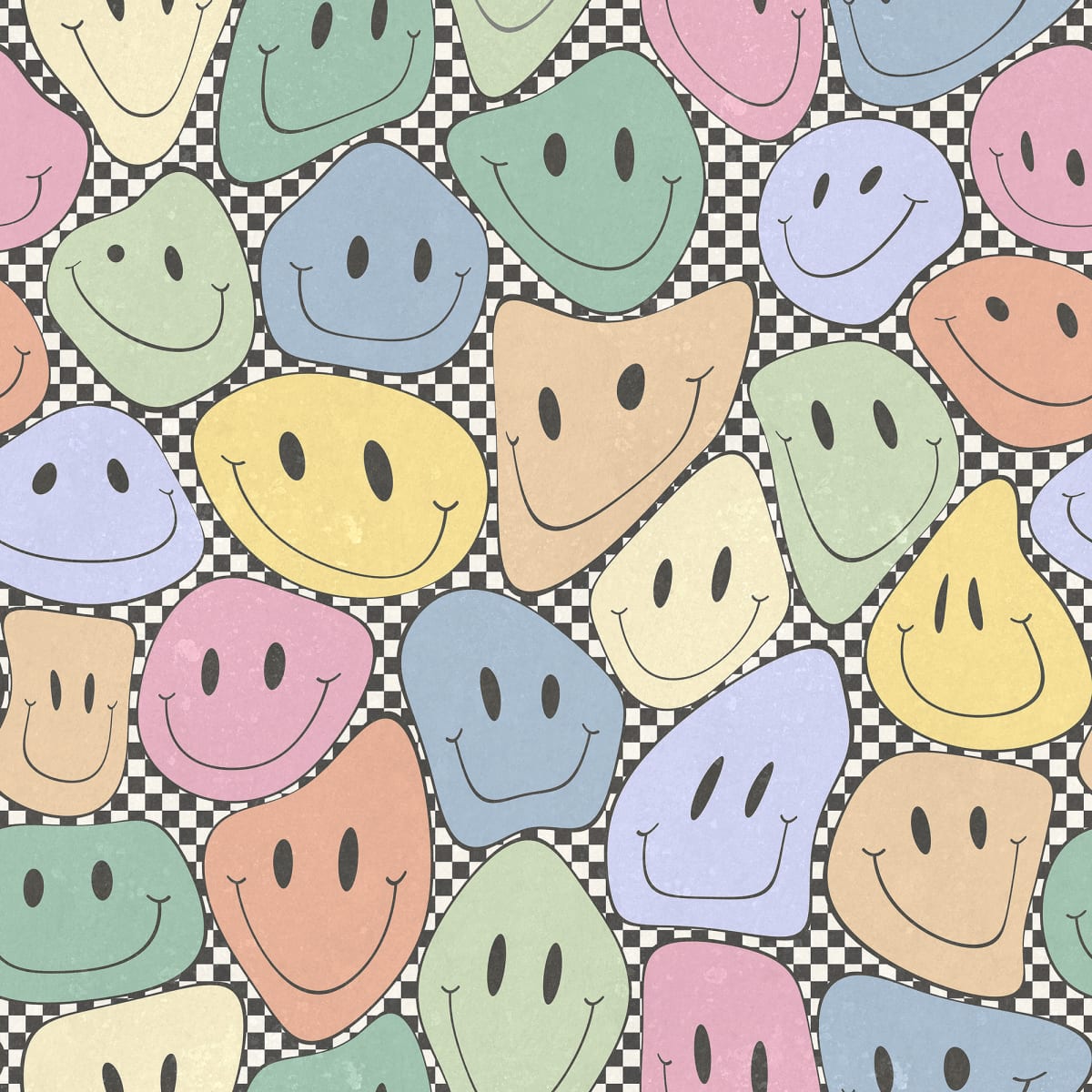 Rebel Walls Happy Rebel Colorful Chess – Kleurrijk smiley behang