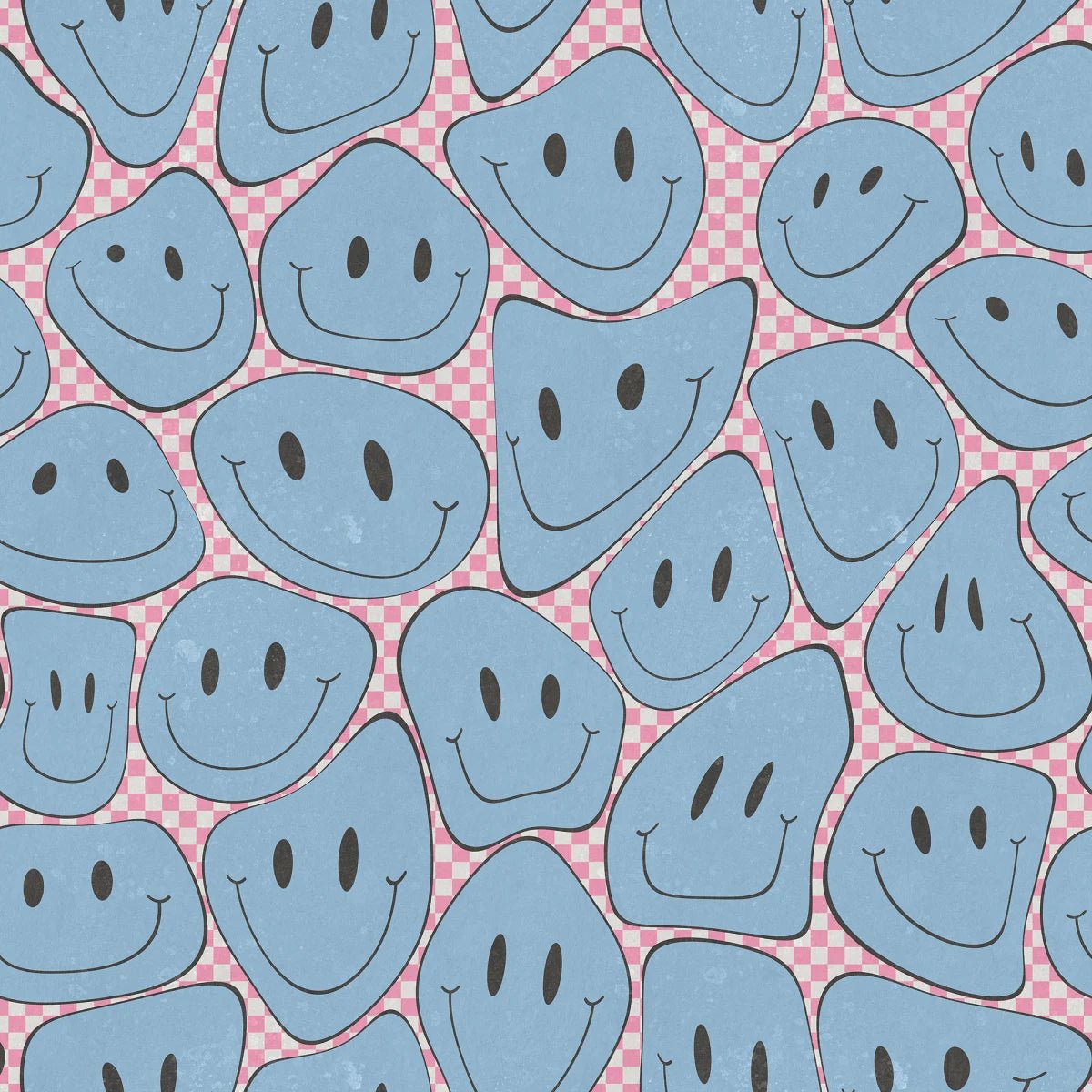Rebel Walls Happy Rebel Pink Chess – Grafisch smiley behang