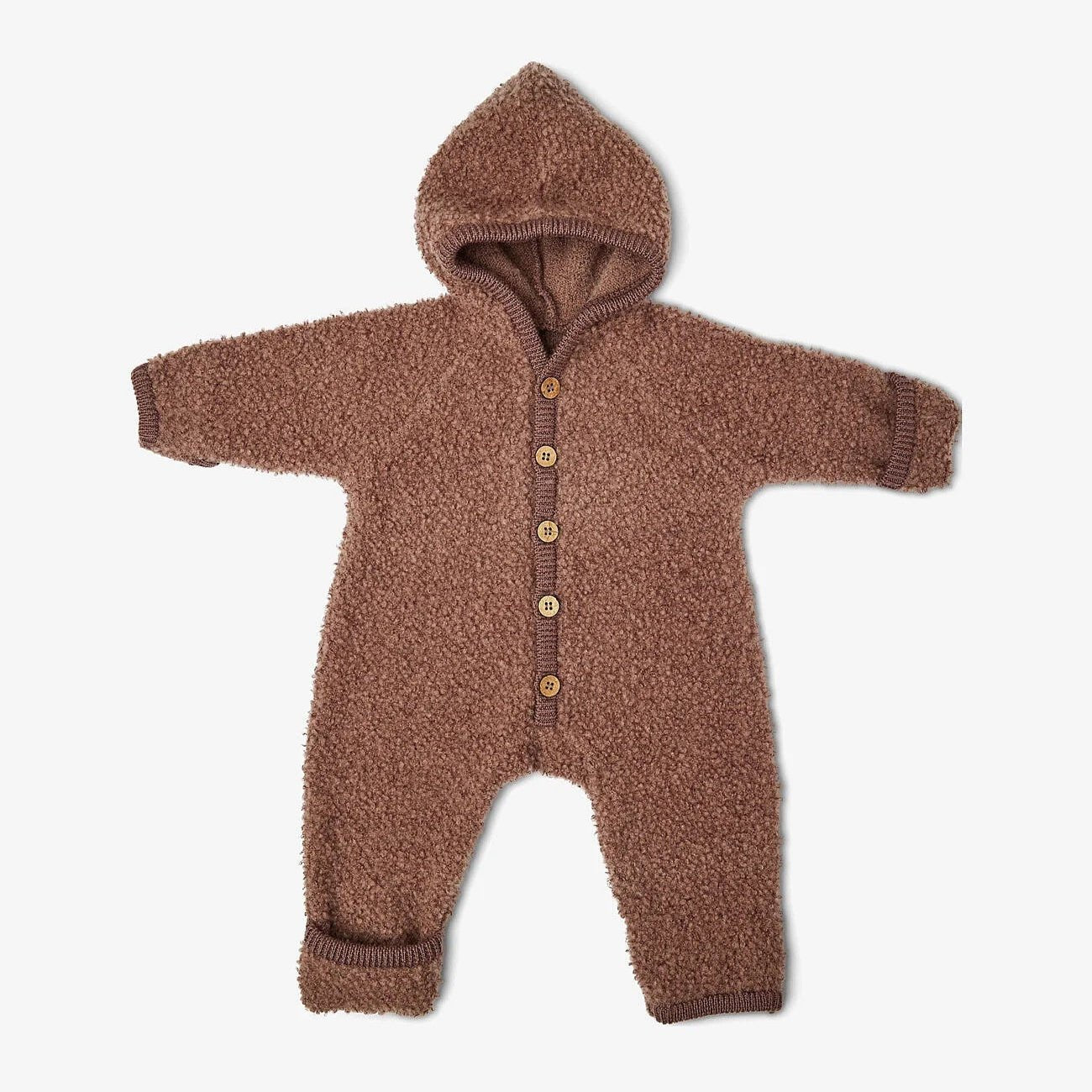 Smallstuff - Jumpsuit/ pak bouclé merinowol, Rozebruin